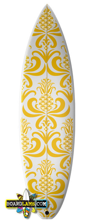 surfboard graphics, pineapple surfboard graphic, art, rice paper, SUP ...