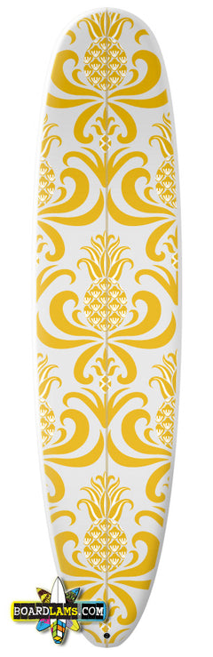 surfboard graphics, pineapple surfboard graphic, art, rice paper, SUP ...