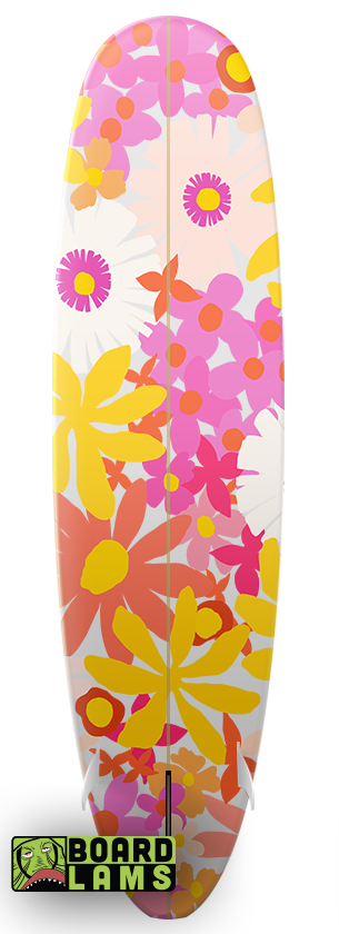 Caribbean Dreams In Papaya surfboard graphics, art, rice paper, SUP ...
